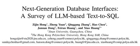 港理工最新综述：基于llm的text to sql调查 方法实验数据全面梳理 1 next generation database