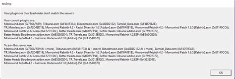 the load order for my server isn t working but is the same mods and