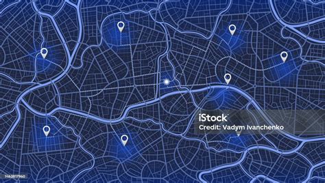 자신의 집에 대한 Gps 지도 탐색 도시 상위 뷰입니다 지도 건물 위에서 봅니다 도시의 상세한 전망 장식 그래픽 관광 지도입니다 추상적인 교통 배경 벡터 그림입니다 거리에