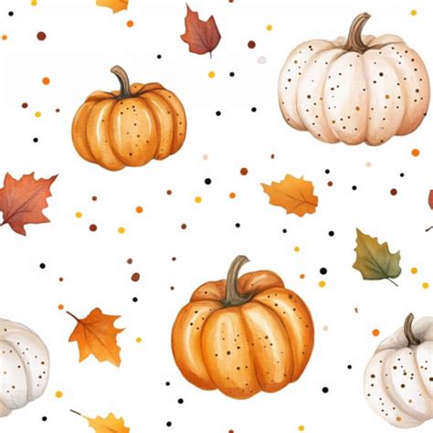 Download Autumn Pattern With Pumpkins And Leaves Patterns Online