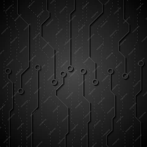 Premium Vector Black Circuit Board Abstract Tech Background