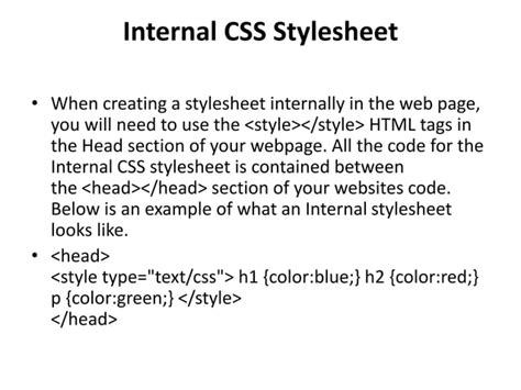 Css Types Internal External And Inline 1 Ppt