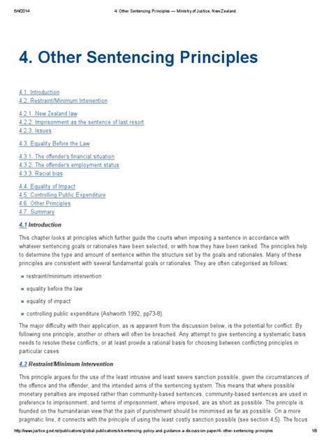 4 Other Sentencing Principles Pdf Prison Crime And Violence