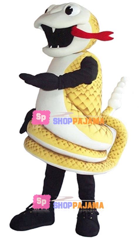 Coiled Up Dangerous Golden Python Mascot Costume