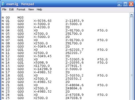 the cnc program file 2 figure 12 the beginning of the turning 2
