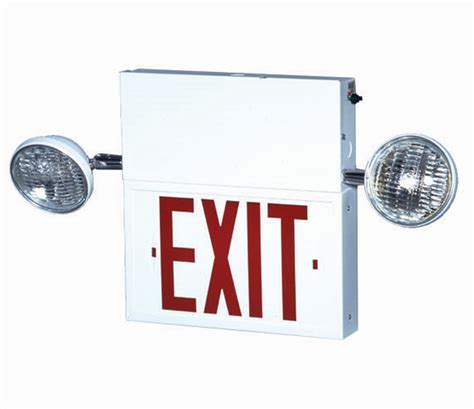Combination Emergency Lighted Exit Sign With Emergency Lights PLC