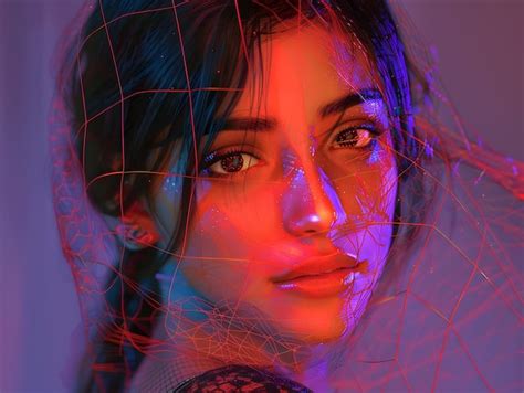 Futuristic Portrait Of An Android Robot Woman Neural Network Ai