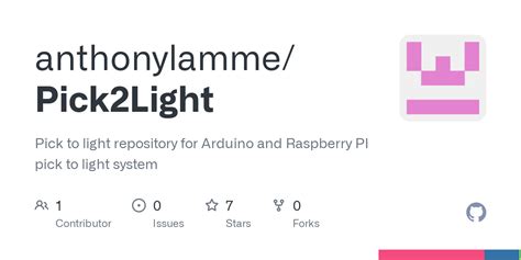 GitHub Anthonylamme Pick2Light Pick To Light Repository For Arduino And Raspberry PI Pick To