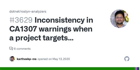 Inconsistency In Ca1307 Warnings When A Project Targets Multiple Frameworks · Issue 3629