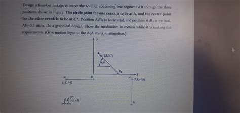 Solved Design A Four Bar Linkage To Move The Coupler