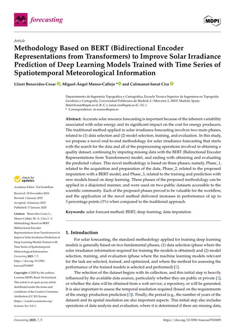 Pdf Methodology Based On Bert Bidirectional Encoder Representations From Transformers To