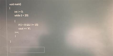 Solved Void Main Int I 0 While I