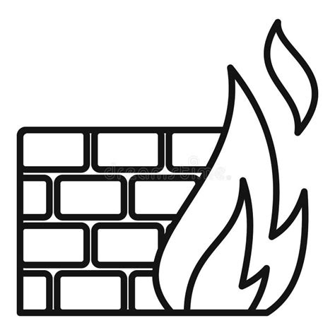 Data Firewall Icon Outline Style Stock Vector Illustration Of Computer Data 160031521