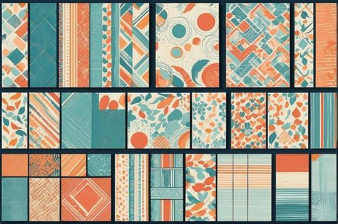Premium Photo Vector Geometric Seamless Pattern Collection Set Of Colourful Background Swatches