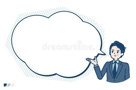 A Middle Age Businessman In A Suit With Text Balloon Navigation Images Stock Vector