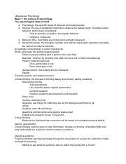 Psych Notes Pdf XExperience Psychology Week The Science Of Psychology The Psychological