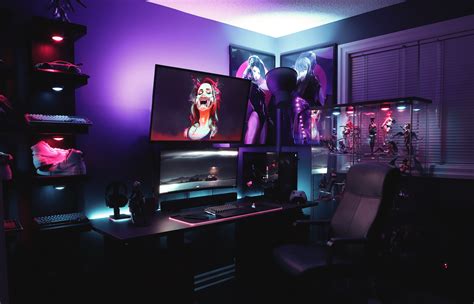 Anime Gaming Setup Background