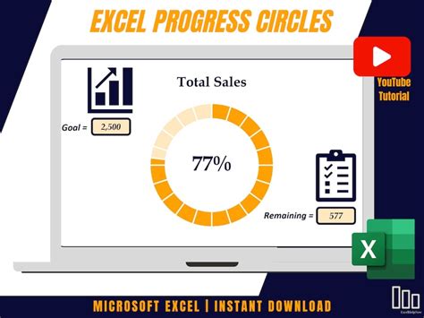 Excel Progress Circle Charts With Increments Progress Etsy