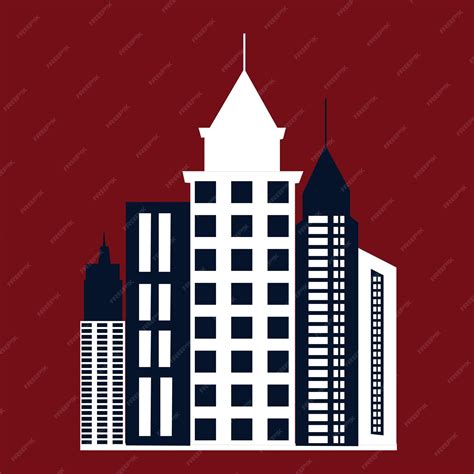 Paisaje Urbano Con Casas Y Edificios Diseño De Ilustración Vector Premium