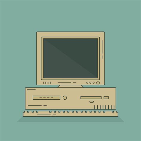Illustration Of A Retro Computer Old 90s 80s Computer Nostalgia 20885312 Vector Art At Vecteezy