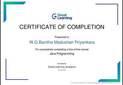 Java Greatlearning Banitha Madushan