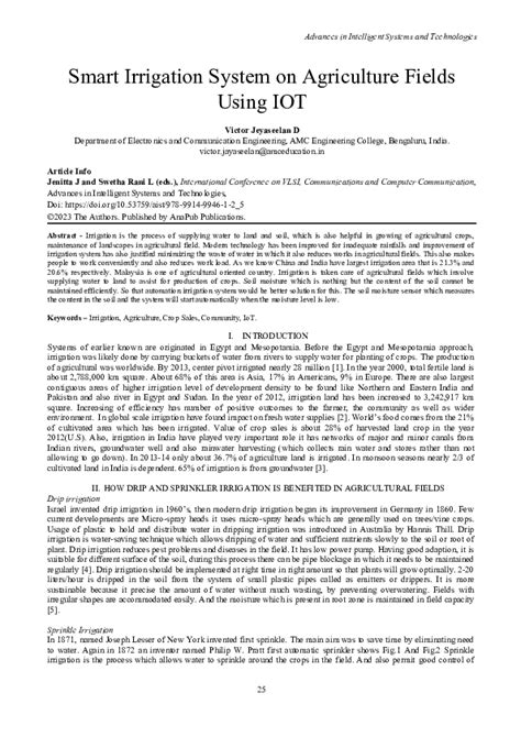 Pdf Smart Irrigation System On Agriculture Fields Using Iot