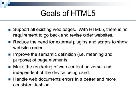 1 Introduction To Html5 Ppt Web Design And Html Internet
