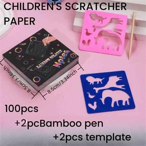 100pcs Scratch Art Set Mini Rainbow Scratch Notes With Wooden Stylus 100pcs Scratch Art Set Mini Rainbow Scratch Notes With Wooden Stylus