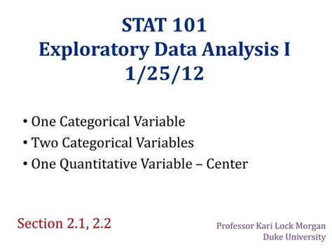 ppt stat 101 exploratory data analysis i 1 25 12 powerpoint