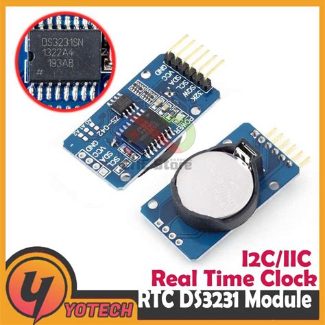 jual rtc ds3231 real time clock i2c arduino uno mega battery module