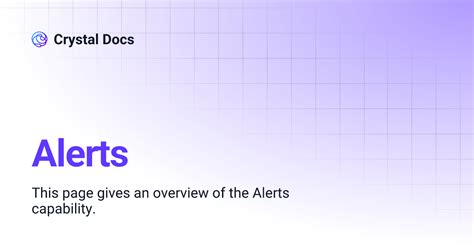 Alerts Crystal Docs
