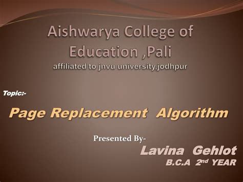 Page Replacement Algorithm Ppt