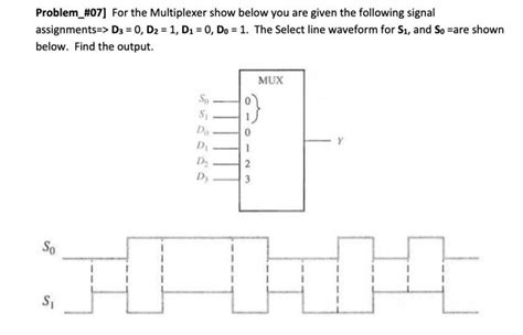 Solved Problem07 For The Multiplexer Show Below You Are