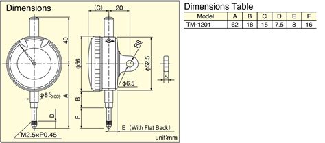 Teclock ไดอัลเกจความละเอียด 0 001มิล ขนาด 1มิล รุ่น Tm 1201 Dial Indicator Graduation 0 001mm