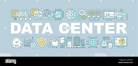 Data Center Word Concepts Banner Big Data Database Isolated Lettering Typography Idea With