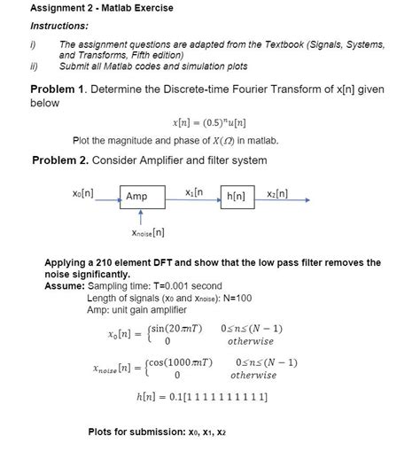 Solved Assignment 2 Matlab Exercise Instructions I The