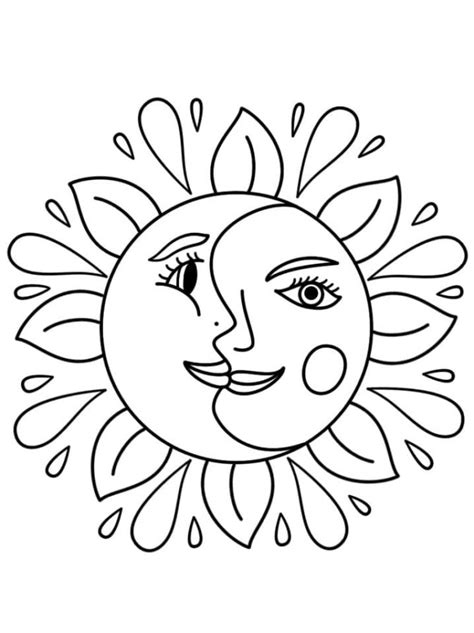 Dibujos De Sol Y Luna Para Colorear