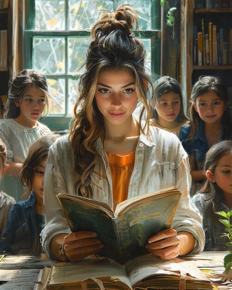 Premium Photo A Teacher Reading Story To The Class Background