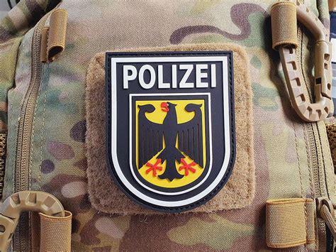 Ärmelabzeichen Bundespolizei Patch Schwarz 3d Rubber Patch