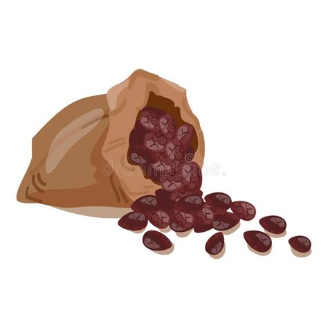 Cacao Seed Sack Icon Cartoon Vector Cocoa Bean Stock Vector