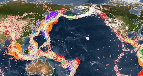 Анимированная карта всех землетрясений за последние 15 лет R Hampan