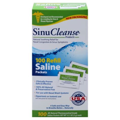 Sinucleanse Saline Refill Packets 100 Ct Kroger