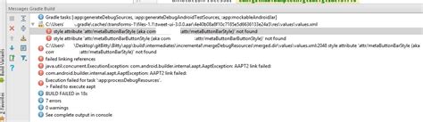 Android Gradle Build Error Style Attributes Not Found Stack Overflow