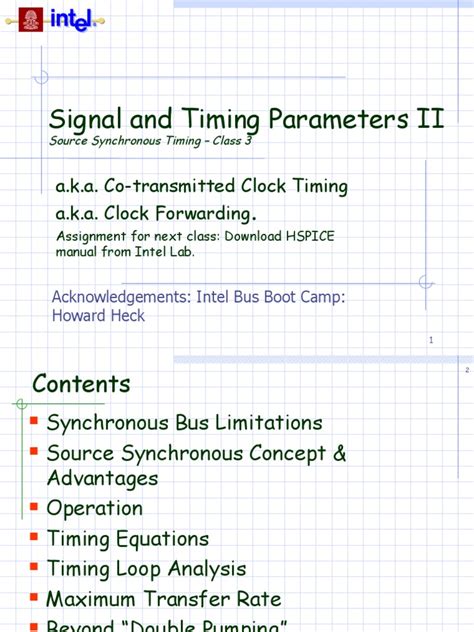 Signal And Timing Parameters Ii Aka Co Transmitted Clock Timing Aka Clock Forwarding