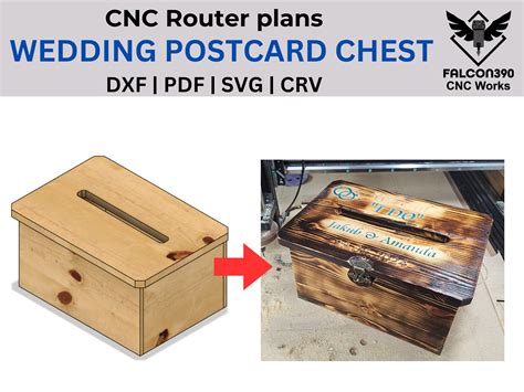 Cnc Router Project Plans Wedding Postcard Box Chest Etsy