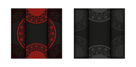 고급스러운 패턴의 블랙 레드 컬러의 인쇄 디자인 엽서 용 템플릿 0명에 대한 스톡 벡터 아트 및 기타 이미지 0명 고대의 골동품 Istock