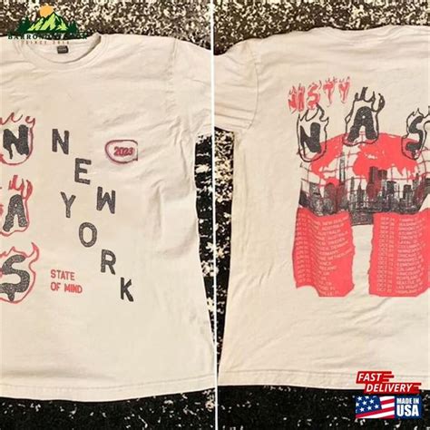 Ny State Of Mind Tour 2023 Tee Nas Wu Tang Clan Merch Concert T Shirt