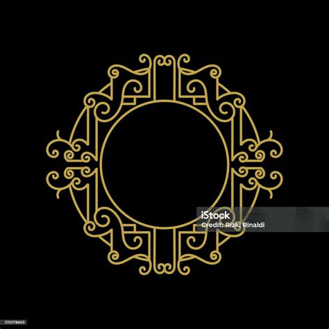빈 서클 원형 빈티지 레트로 골든 로얄 프레임 테두리 배지 엠블럼 라벨 디자인 0명에 대한 스톡 벡터 아트 및 기타 이미지 0명 골동품 금색 Istock
