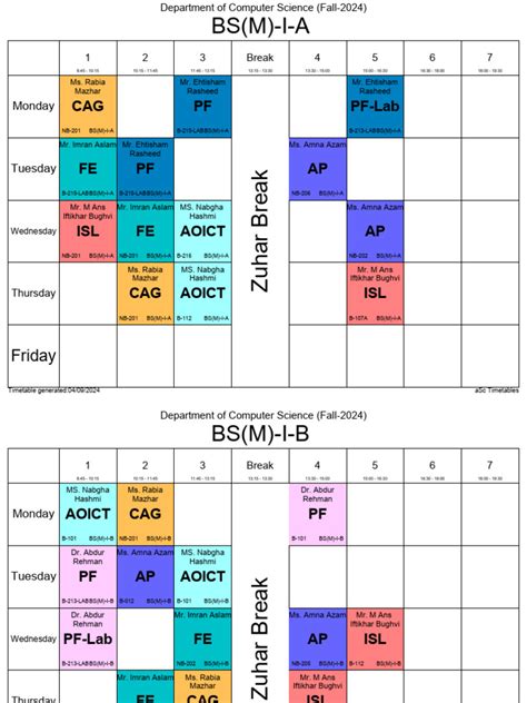 Classwise Timetable Fall 2024 Wef 05 09 2024 V5 Pdf
