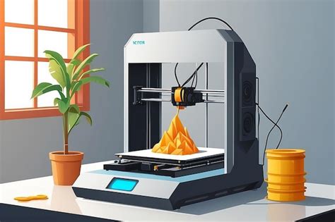 Premium Photo 3d Printer Creating A Prototype Vector Illustration In
